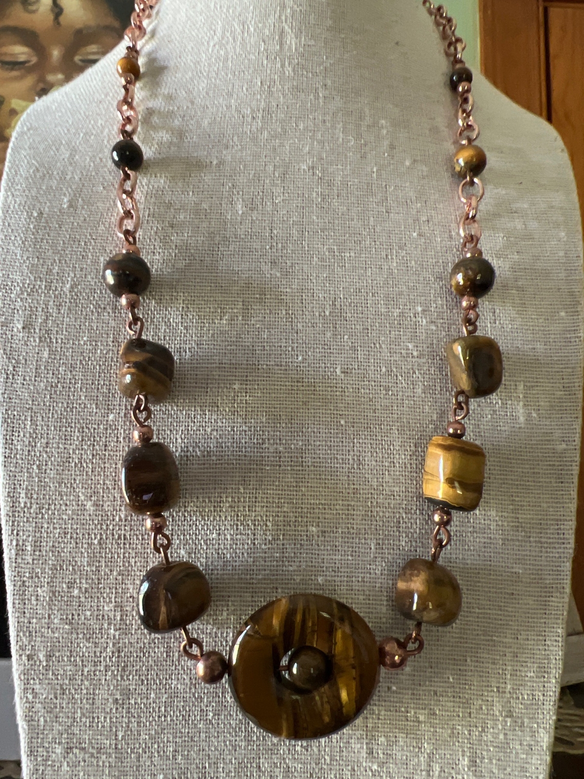 Genuine Tiger Eye Necklace -- 20" - Gem