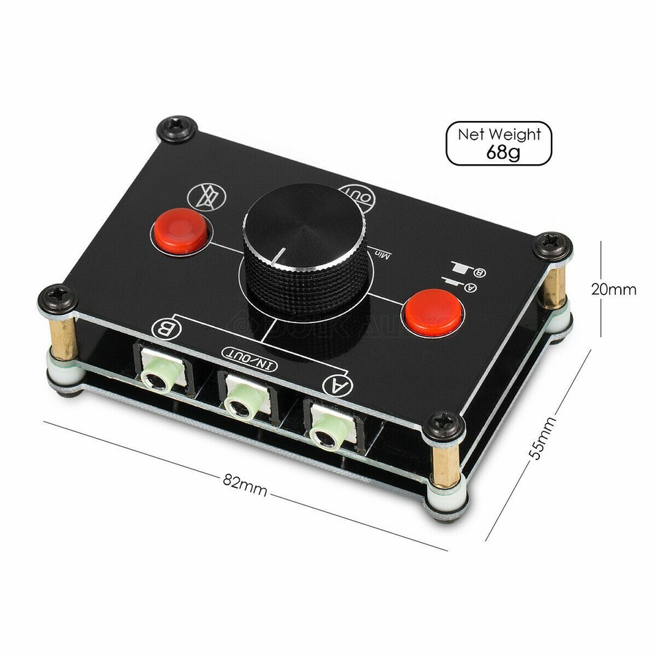 Mini 2-way 3.5 mm Stereo Audio Switcher Headphone Jack Splitter Passive ...
