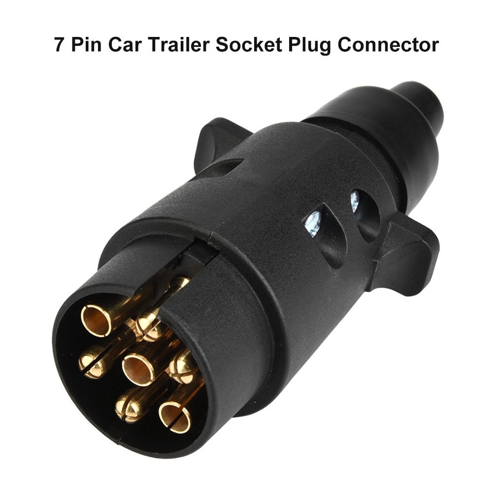 丨7 Pin Car Trailer Socket Plug Connector For Caravan Towbar Towing ...