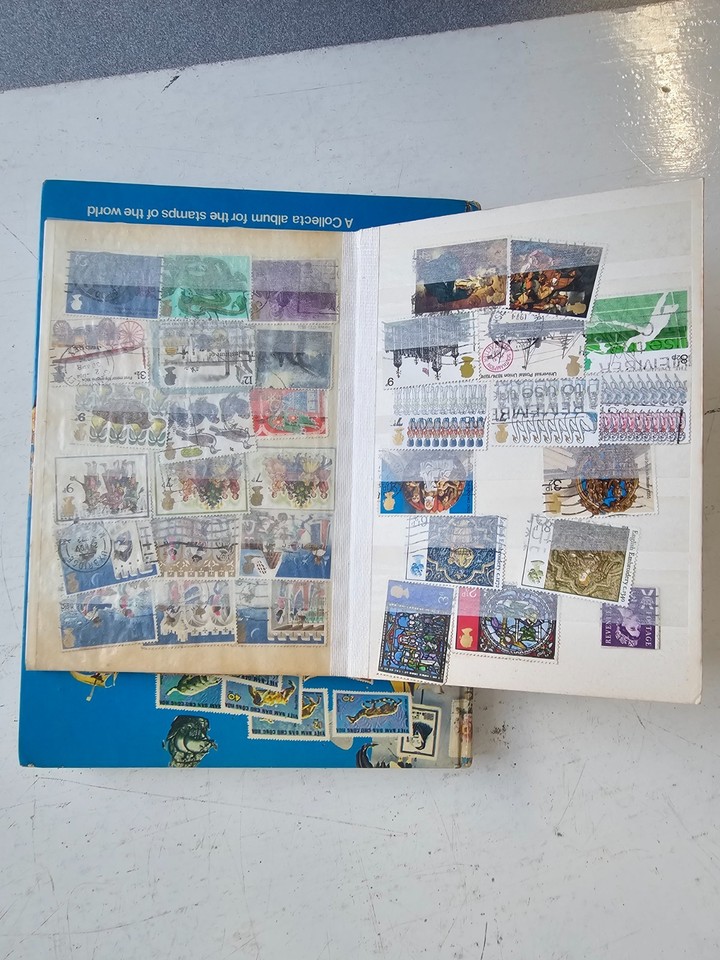 Stamp Collection In 2 Albums With Unsorted UK & World Stamps CS | eBay UK