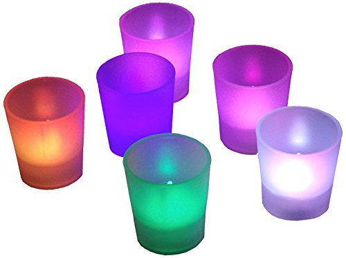 QTY 6 Flicking Multi Color Flameless Led Lights Candle Tea Candles ...
