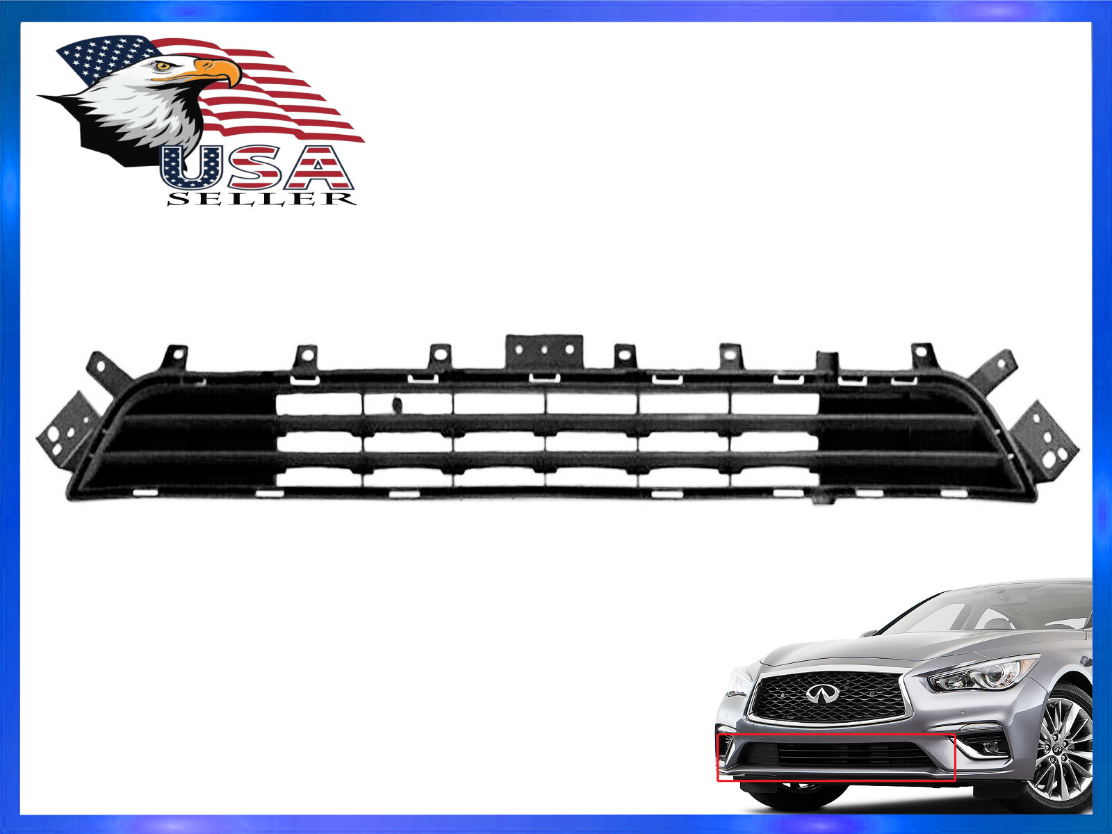 For 2018-2022 Infiniti Q50 Front Bumper Lower Grille 62254-6HH0A ...