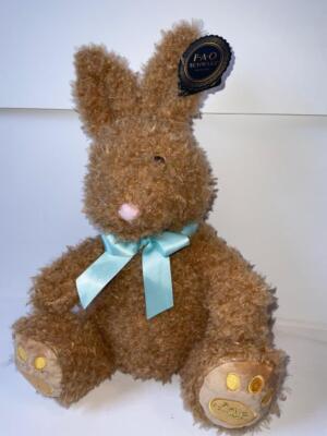 FAO Schwarz farmhouse brown Bunny Rabbit tagged NWT 14" | eBay
