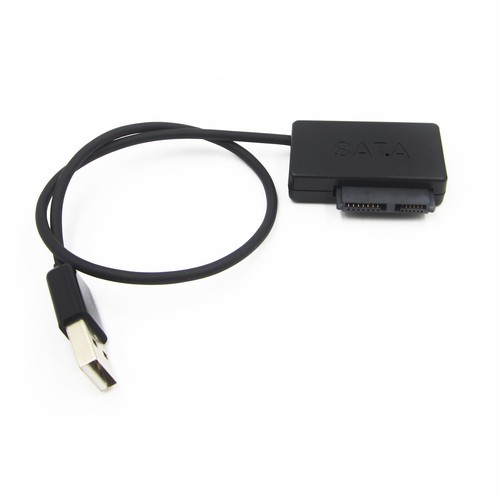 Black SATA Slimline to USB 2.0 Adapter Cable Laptop CD DVD Rom Drive 7 ...