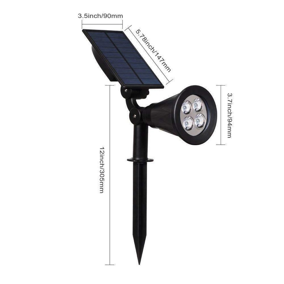 Solar LED Spot Lights Green Outdoor Lawn Light Garden Pathway Landscape ...