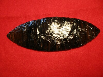 HUGE "OBSIDIAN" ARROWHEAD, NATIVE AMERICAN 6.75" SPEAR OR KNIFE, ATL ...