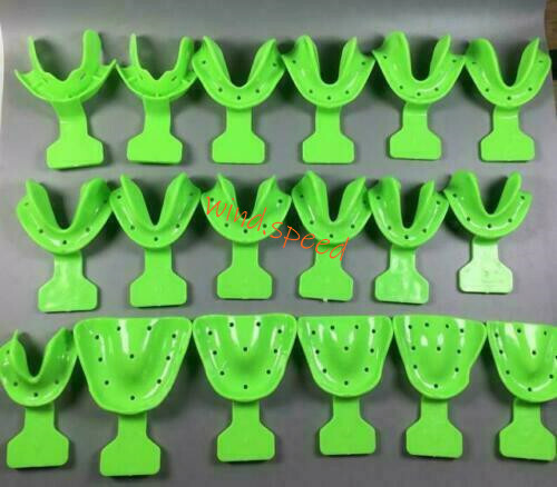 18pcs Dental Edentulous Jaw Impression Trays Frame Cut Back Plastic ...