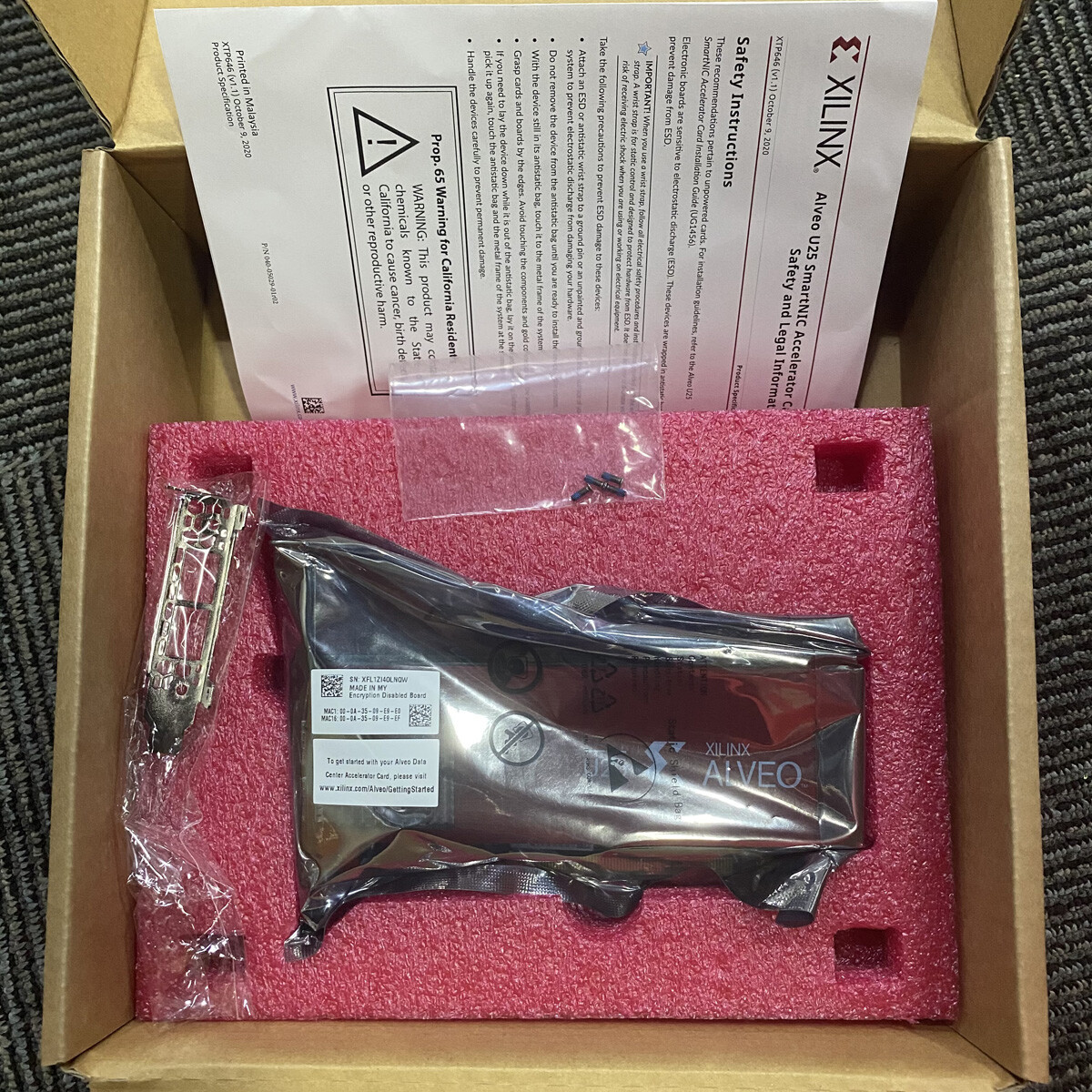 02JK822 XILINX ALVEO A-U25-P06G-PQG-014 SFP28 U25 25Gbe Ethernet Card ...