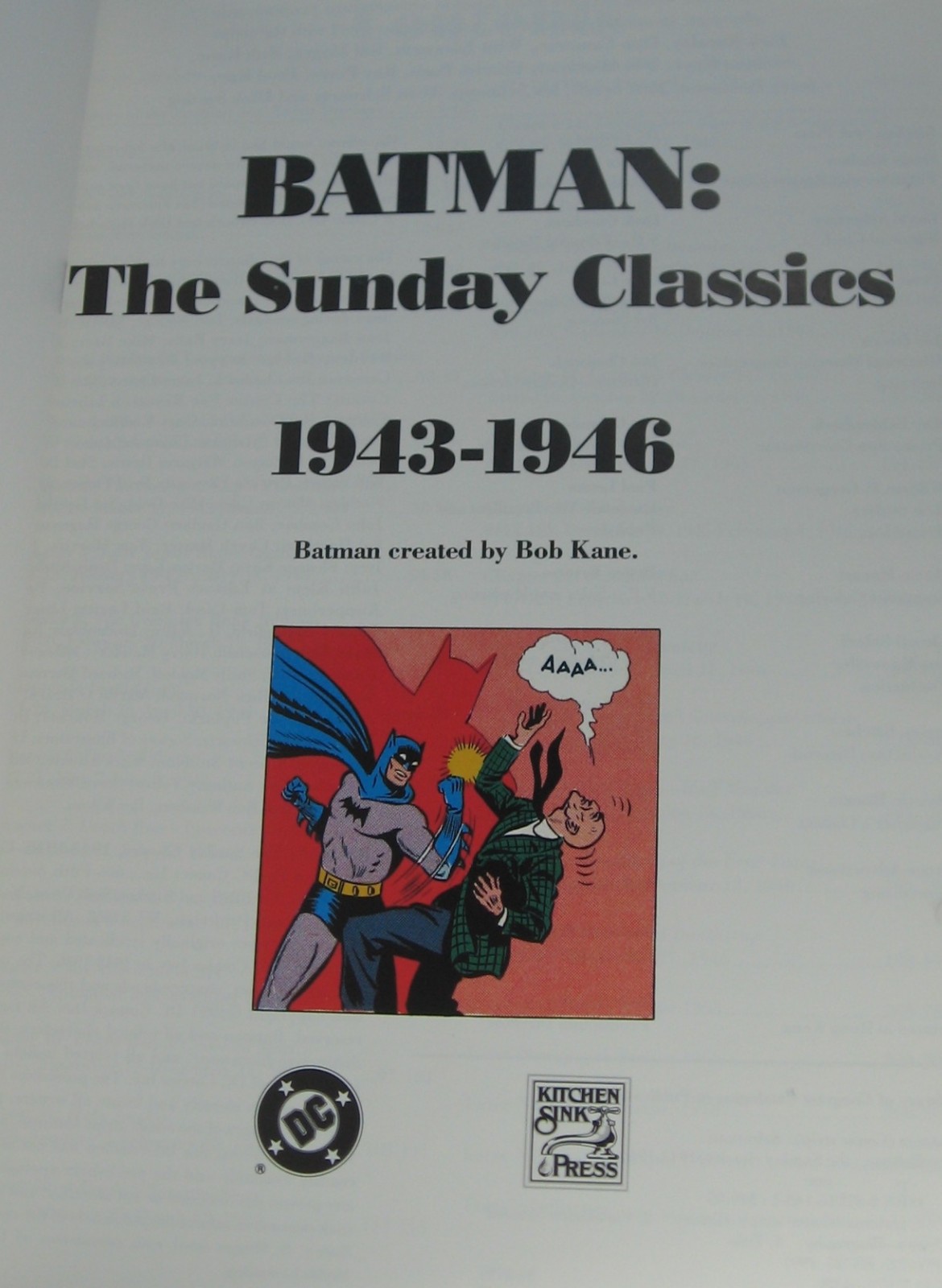 Batman Sunday Classics 1943-46 DC Comics Newspaper Strip Collection ...