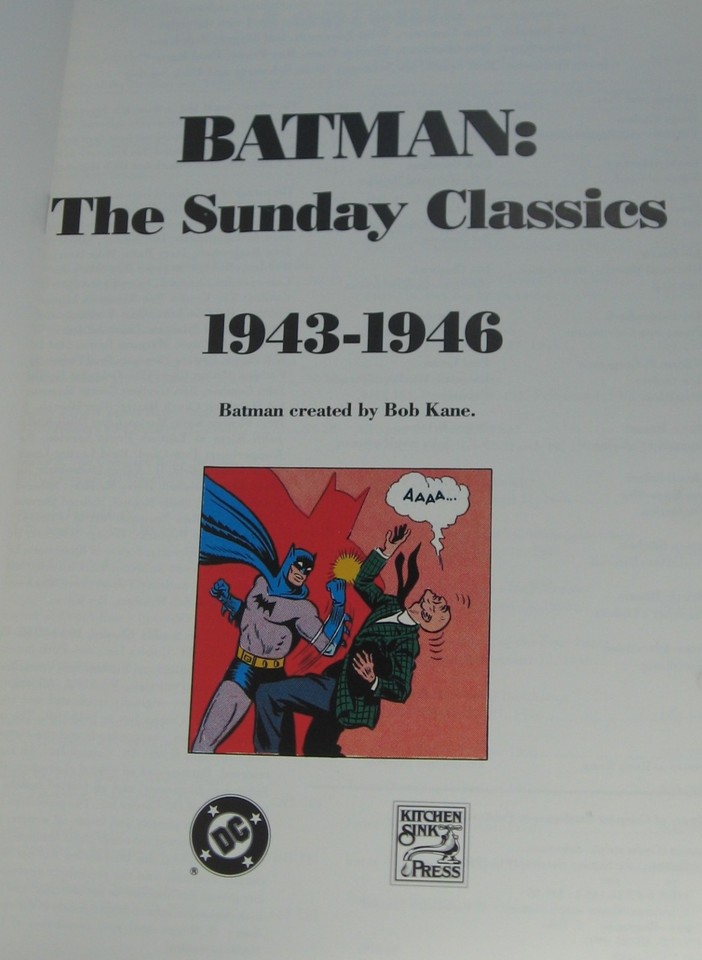 Batman Sunday Classics 1943-46 DC Comics Newspaper Strip Collection ...