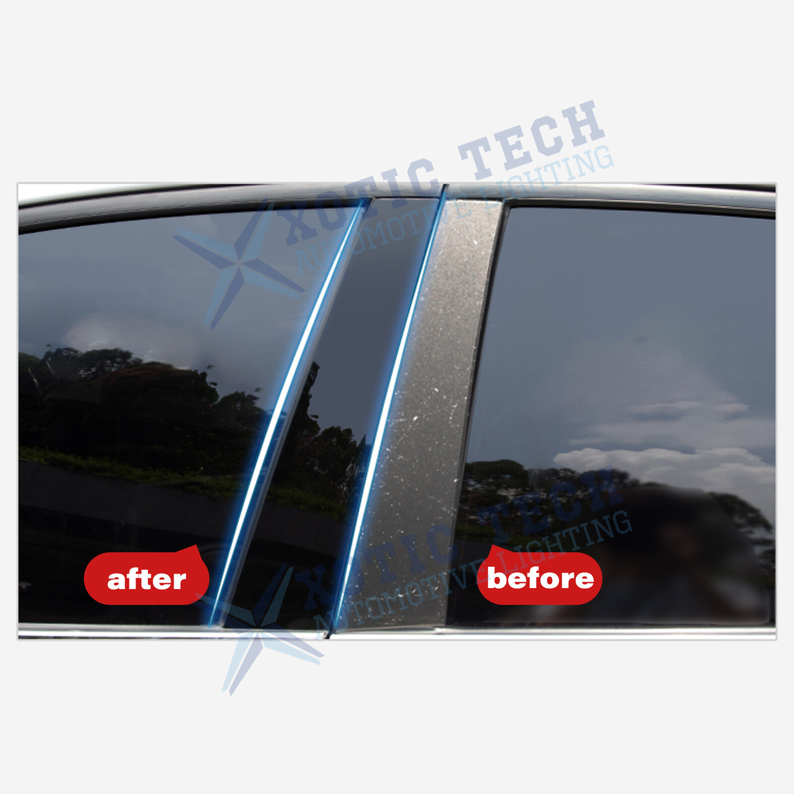 For BMW 5 Series F10 2011-2017 Gloss Black Window Pillar Post Decal ...