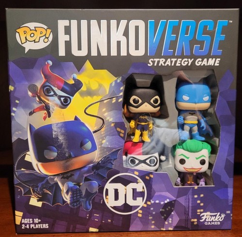 POP FUNKOVERSE STRATEGY GAME DC 4-FIGURE PACK BATMAN JOKER BATGIRL ...