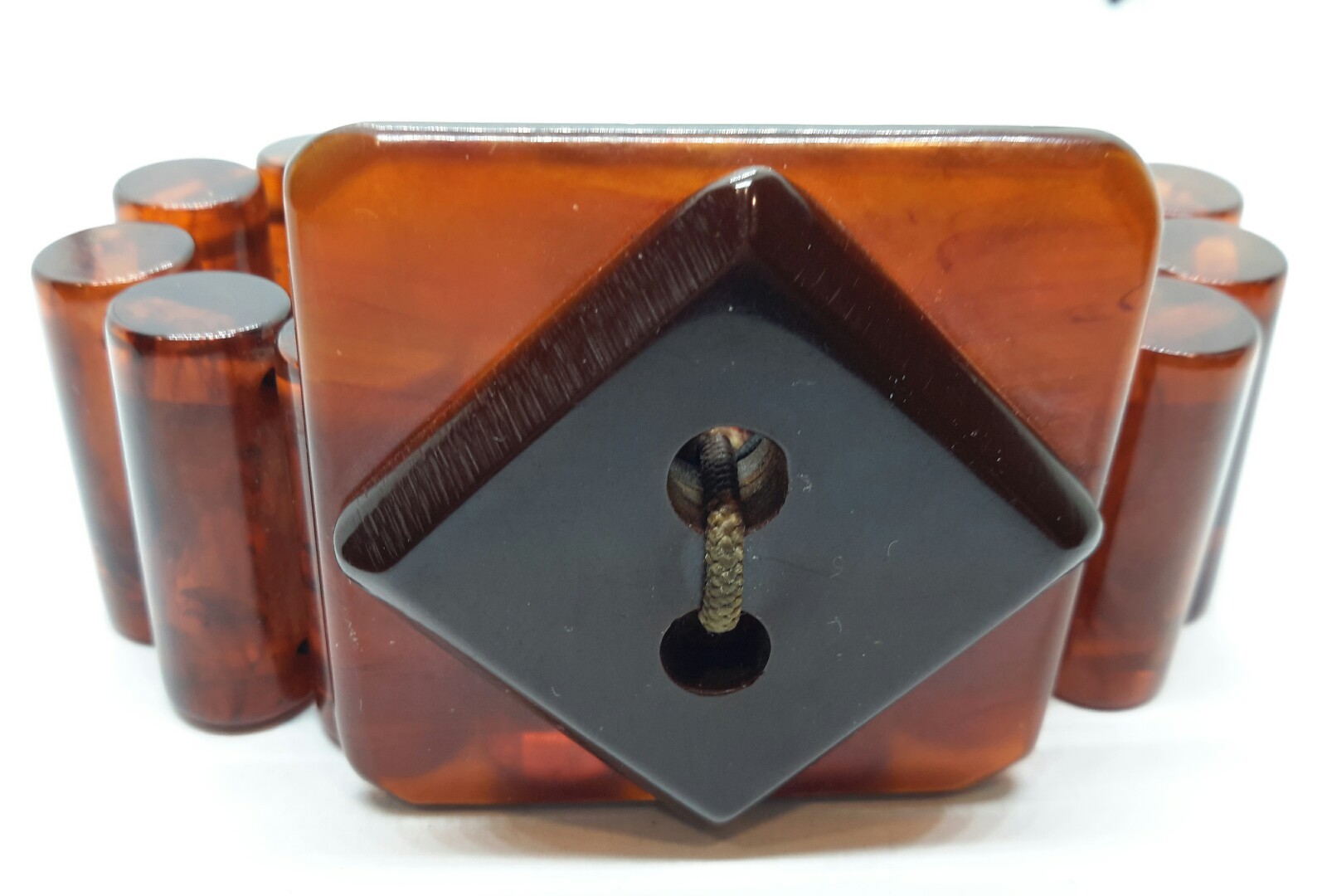 Vintage Huge Amber Bakelite Bracelet - Gem