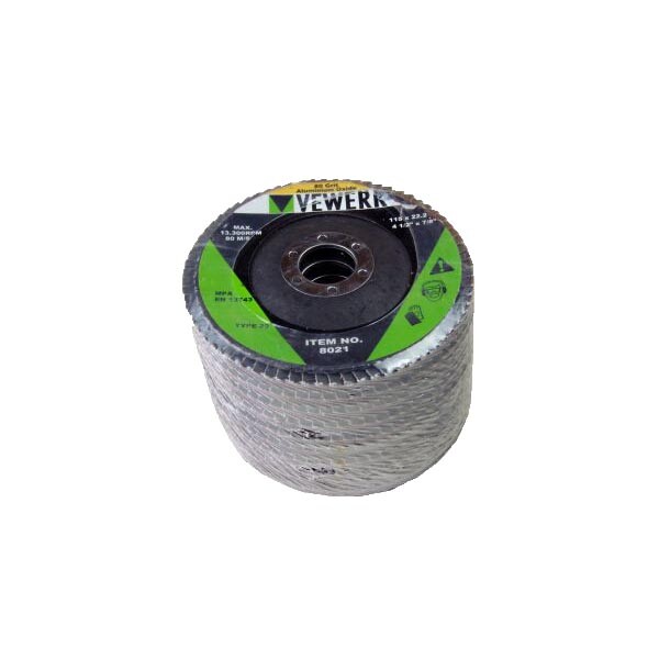 VEWERK Flap Discs 40 60 80 120 Grit Oxide 115mm X 22.2mm Packs Flappy ...