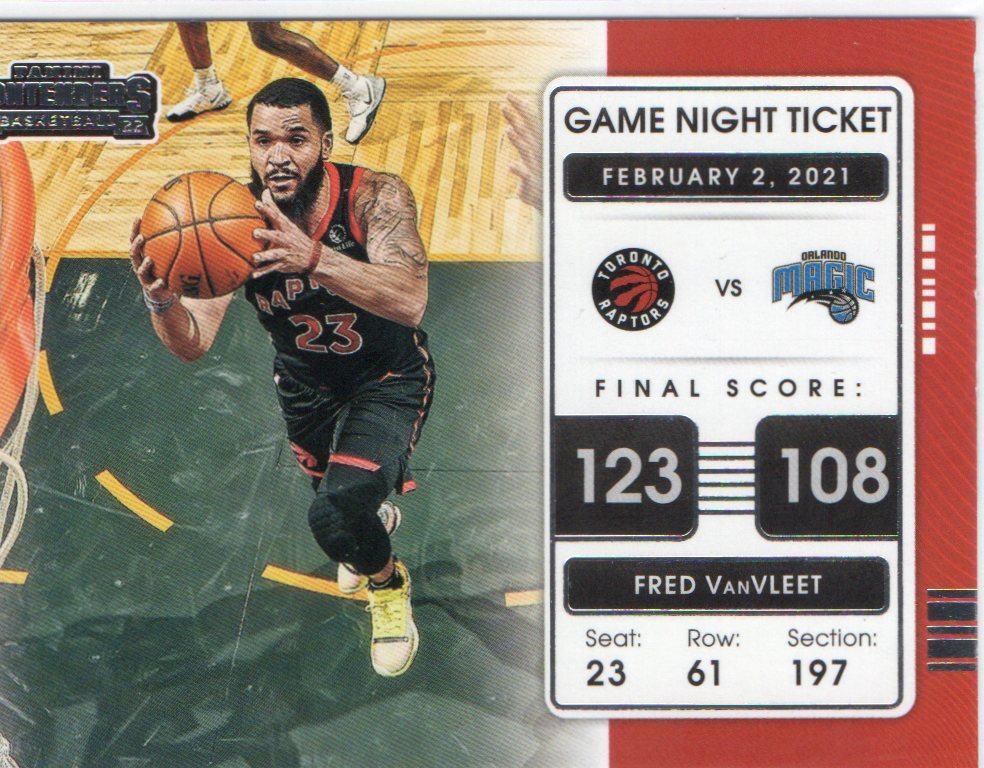 2021-22 PANINI CONTENDERS BASKETBALL GAME NIGHT TICKET FRED VANVLEET ...