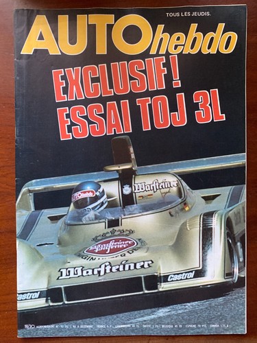 AUTO HEBDO n°91 du 1/12/1977; Essai TOJ 3L/ Félice Rovelli/ Essai Mc ...