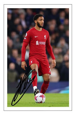 JOE GOMEZ Signed 6X4 Autograph PHOTO Pre Print Signature LIVERPOOL Gift ...