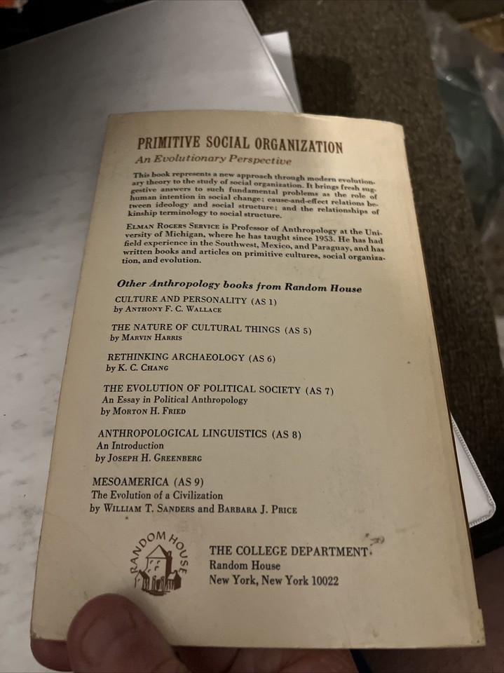 Primitive Social Organization; an Evolutionary Perspective Elman 1968 ...