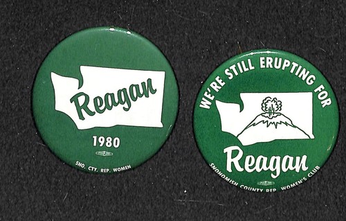 Ronald Reagan rare Mount Saint Helens Original 2 1/8" Washington State ...