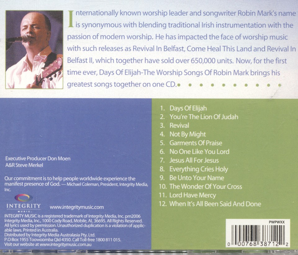 Robin Mark - Days Of Elijah - The Worship Songs Of Robin Mark CD | eBay