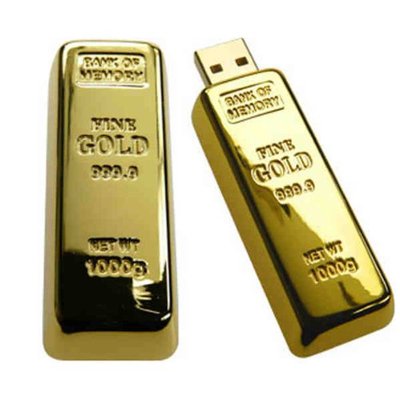 2GB Gold Bar USB 2.0 FlashThumb Drive Memory Stick College School ...