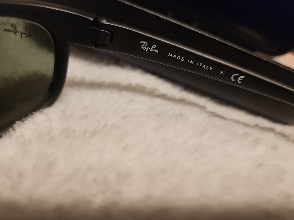 Ray-Ban Sunglasses RB2027 W1847 Matte Black Rectangle Frames with Green ...