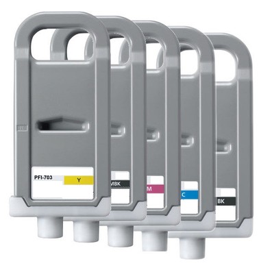 5 x Ink for Canon iPF810 iPF820 iPF825 / PFI-703 MBK BK C M Y INK ...