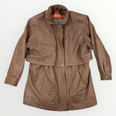 Vintage Leather Limited Jacket Mens XL Lined Genuine Leather Brown Coat ...
