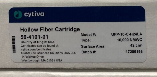 GE Cytiva Hollow Fiber Ultrafiltration Cartridge UFP-10-C-H24LA - 56 ...