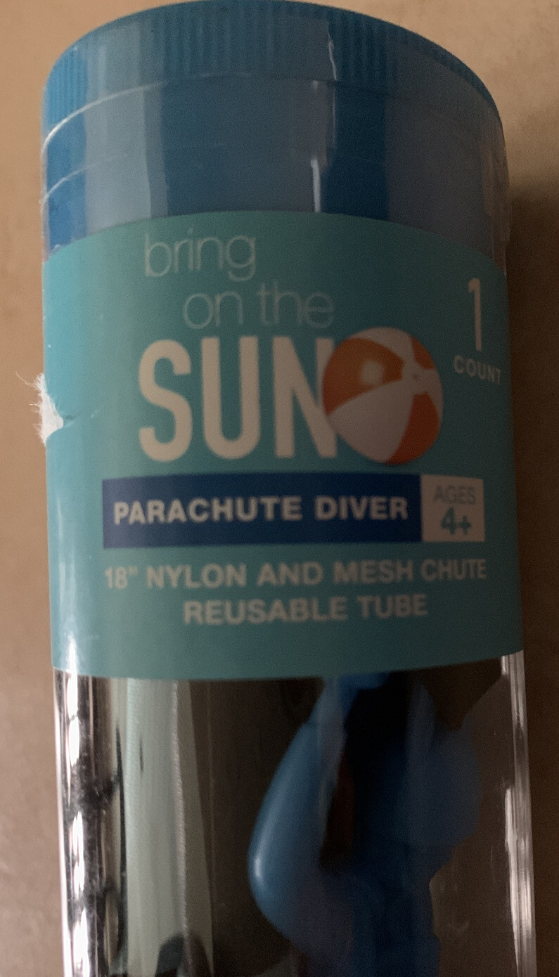 Bring on The Sun Parachute Diver 18' Nylon & Mesh Chute Reusable Tube ...
