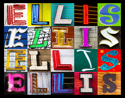 ELLIS Name Poster featuring photos of actual sign letters | eBay