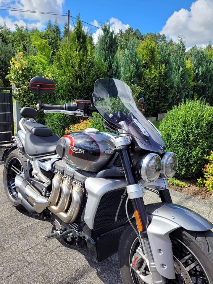 24.5" HIGH TOURING WINDSCREEN TRIUMPH ROCKET 3 GT TALL WINDSHIELD FLIP ...