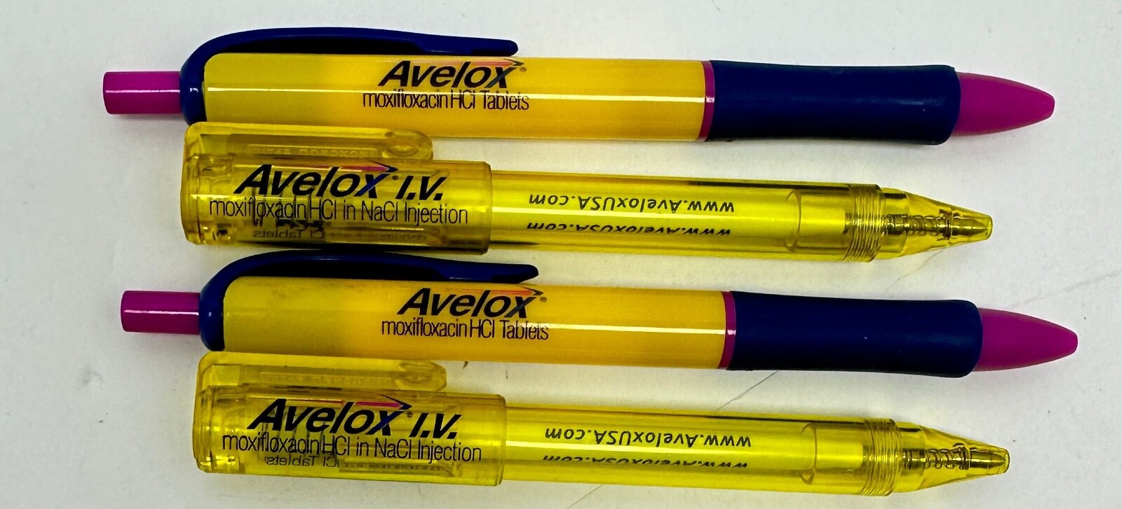 Lot Of 4 AVELOX Drug Rep Advertising Pharmaceuticals Collectable Pens ...