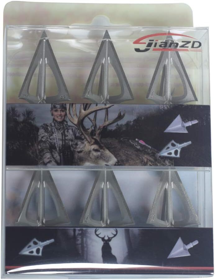 Archery Broadheads 100/125 Grain Fixed Blades Stainless Steel Hunting ...