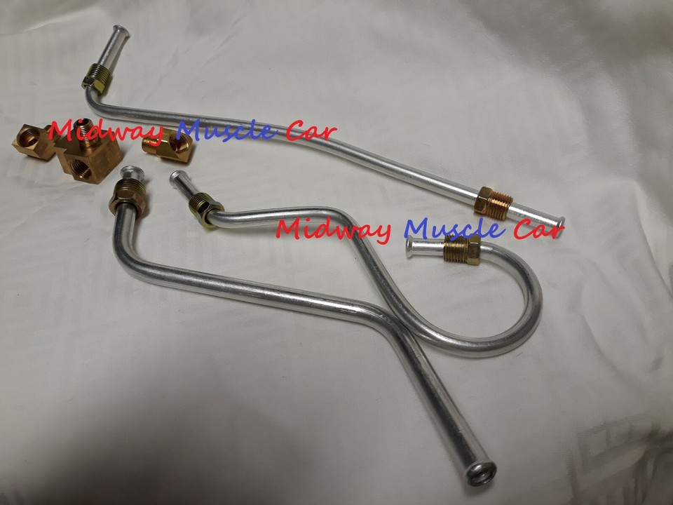 64 65 Pontiac Tri Power Fuel Line Kit With Front Block & Fittings 389 ...