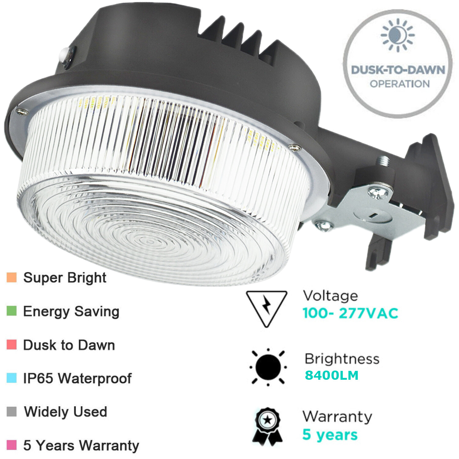 Led Barn Lights 75 Watts, Yard Area Dusk to Dawn Outdoor Security Area ...