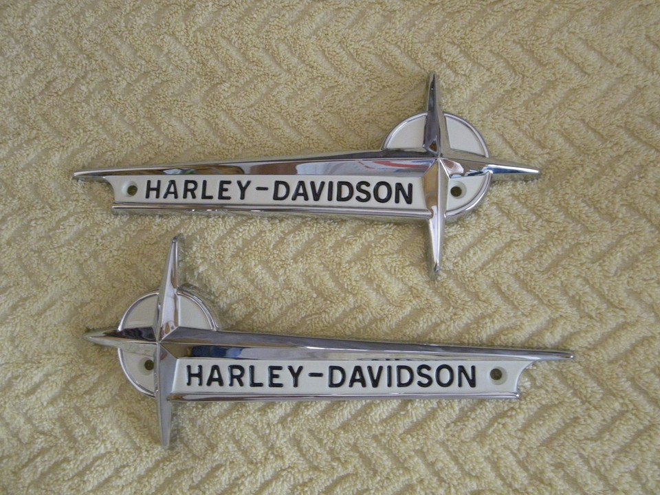 1961-1962 FL FLH Gas Tank Emblems 61776-61T with "COMPLETE" MOUNTING ...