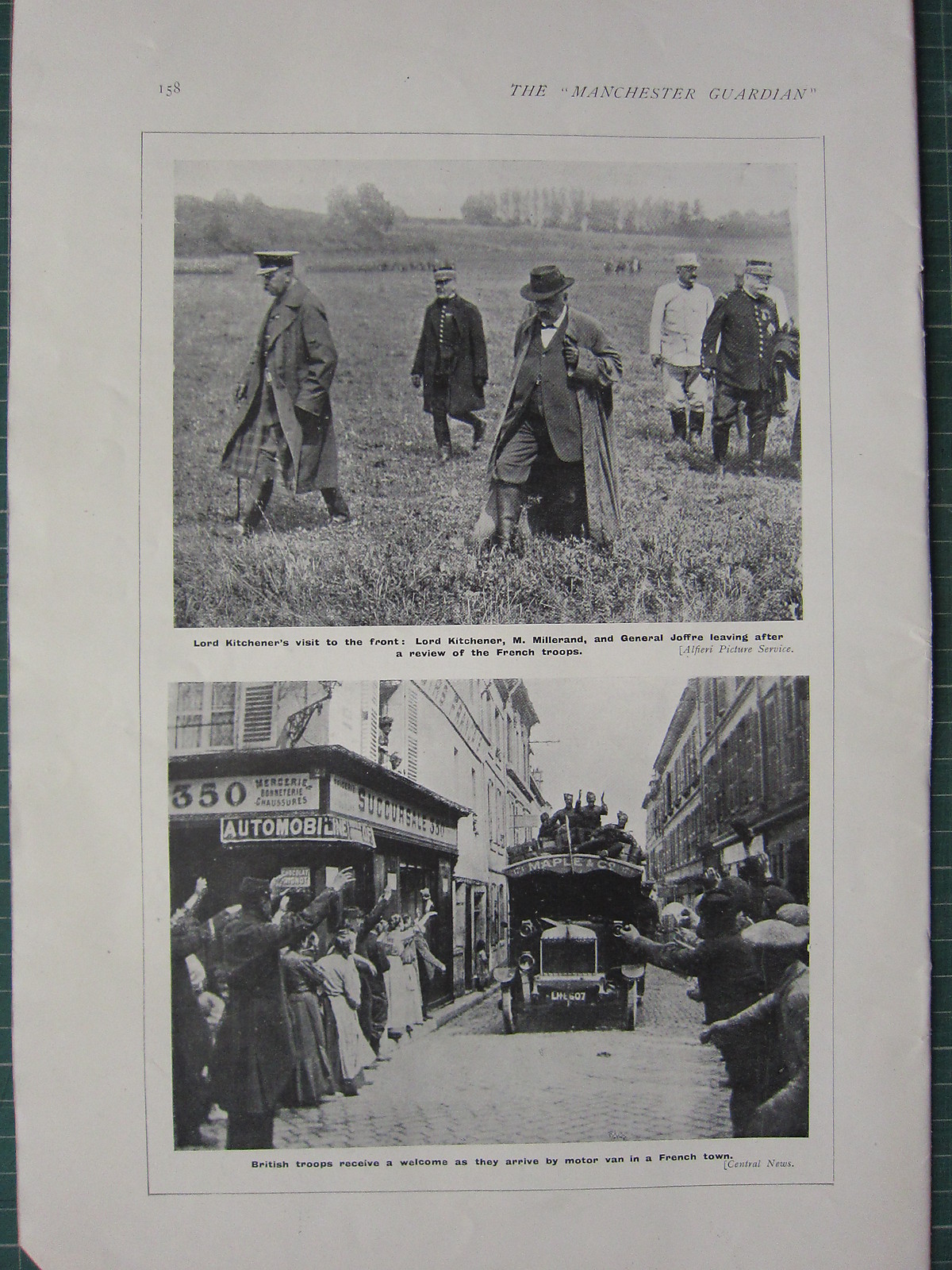 1915 WWI WW1 Estampado ~ Lord Kitchener Visita A Frontal ~ Británico ...