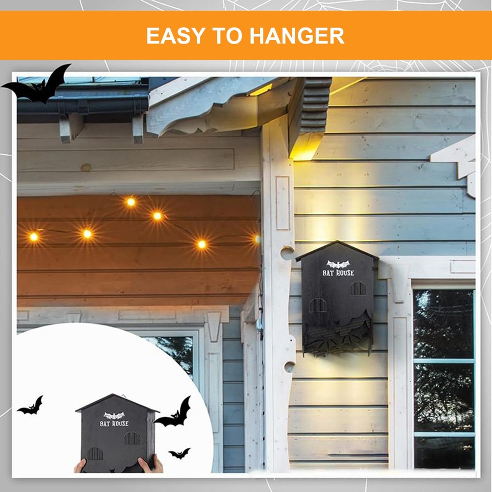 Bat Boxes For Outside Garden Wooden Bat Nest Wall Mount Three Chamber ...