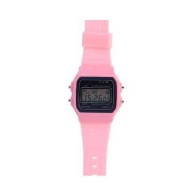 Sports Alarm Stopwatch Wrist Baby PInk F91W Watch with Resin LCD ...