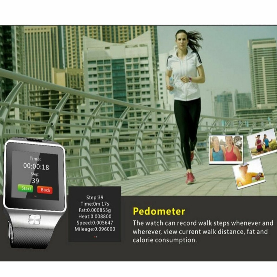 Bluetooth Smart Watch Camera Make Call Pedometer Sport Fitness Tracker ...