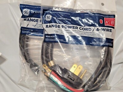 2, NEW GE Range Cord WX09X10035 40 Amp, 4-Wire, 4 Feet, open packages ...