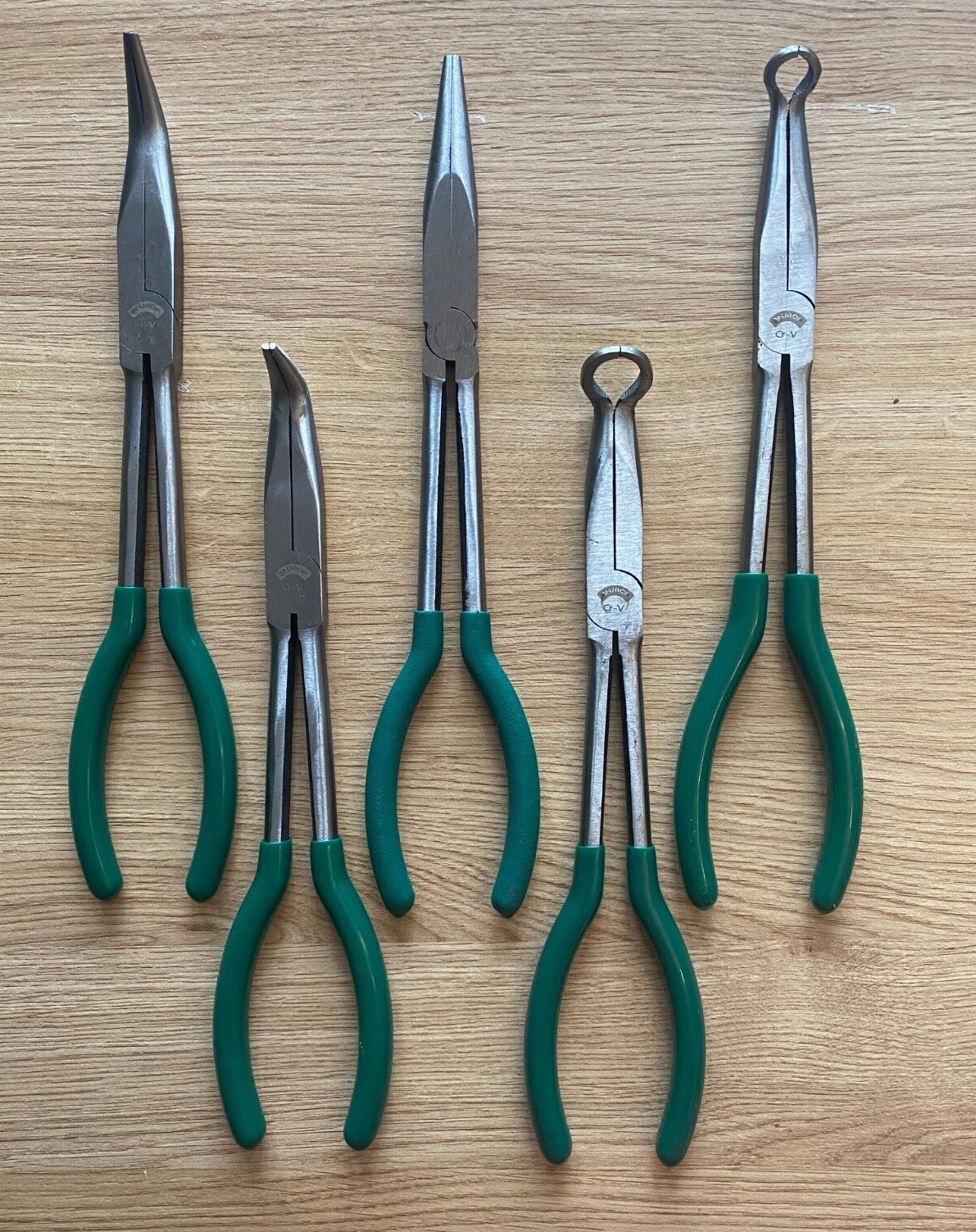 11" Extra Long Nose Pliers Long Nose Straight Bent Hose Grips HQ Hand ...