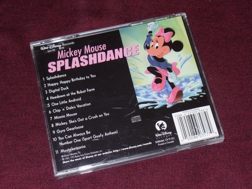 Mickey Mouse Splashdance - Rare CD - 1983 - 1995 - Disney OOP ...