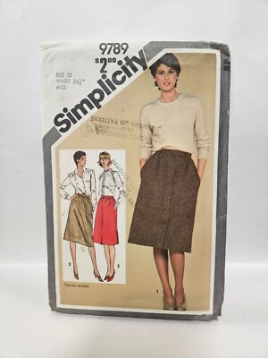 Simplicity 9789 Size 12 Slim Fitting Skirt Cut Complete 1980 | eBay