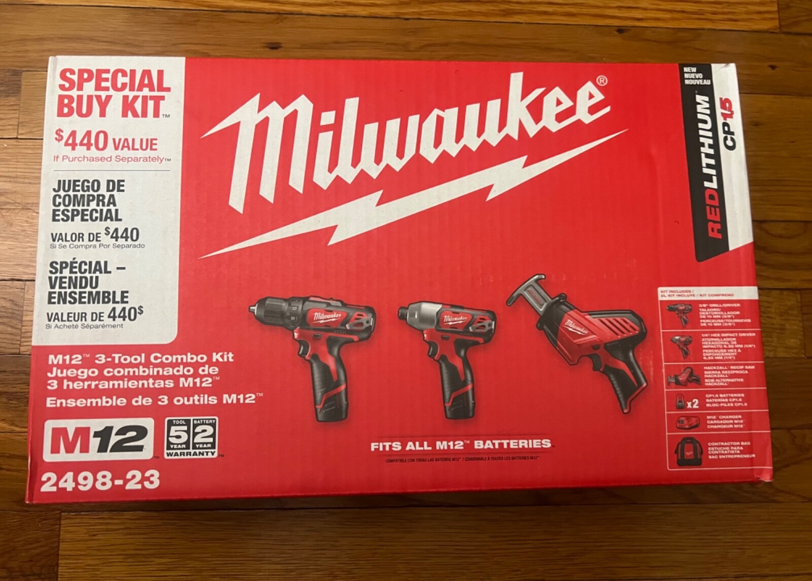 Milwaukee 2498-23 M13 3 tool Combo Kit - Red (2498-23) 45242471614 | eBay