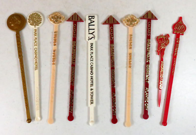 10 diff - Vtg. Swizzle Stir Sticks - ATLANTIC CITY CASINOS w/ Trump Taj ...