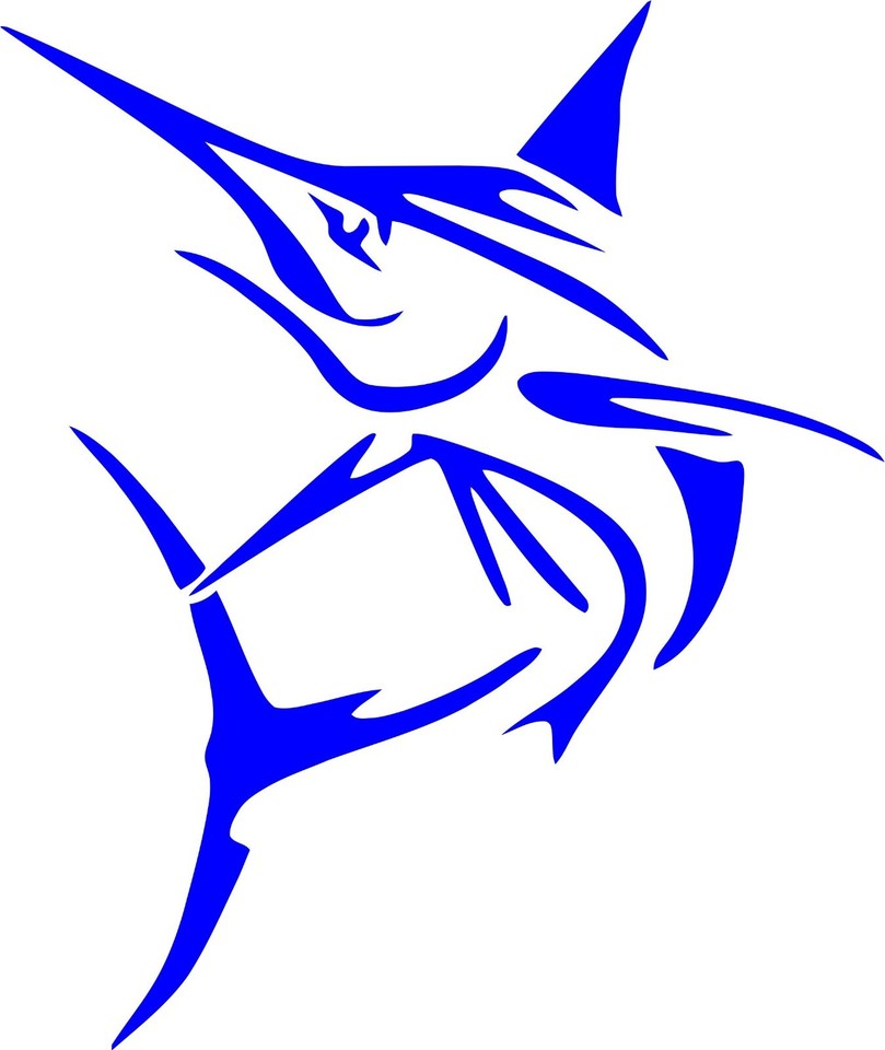 Tribal Art Marlin Fish Fishing for Car Truck Motorcycle Windows Bumper ...