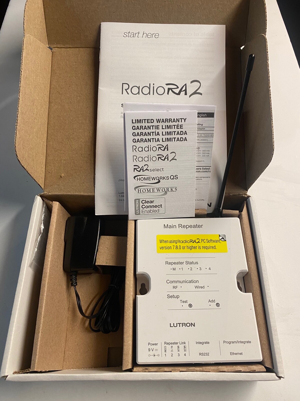 NEW Lutron RR-MAIN-REP-WH Radio RA 2, Main Repeater RadioRa2 ...