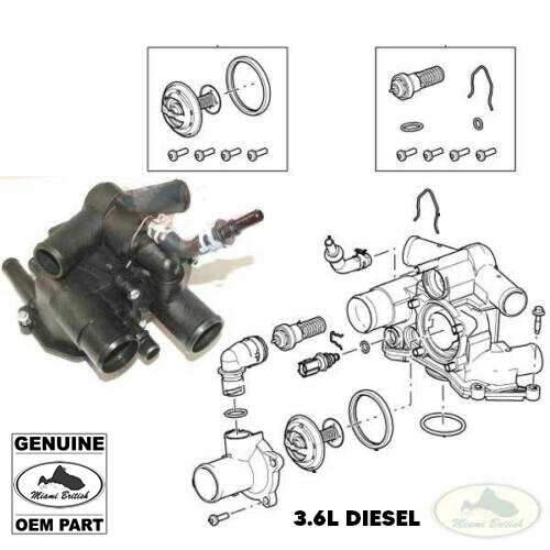 LAND ROVER THERMOSTAT HOUSING ASSY RANGE RR SPORT DIESEL 3.6 V8 ...